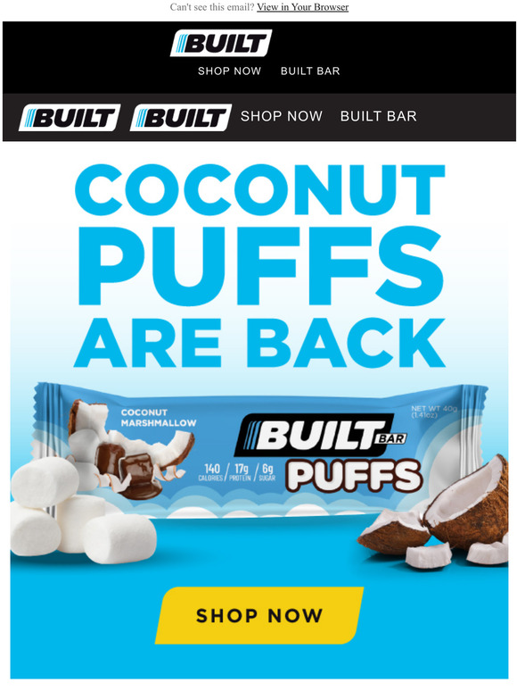 Built Bar: Coconut puffs are back! | Milled