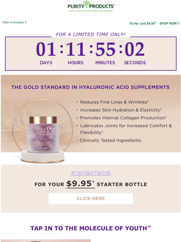 Purity Products: Last Chance: Try Hylastra Gold SoftGels now for Just ...