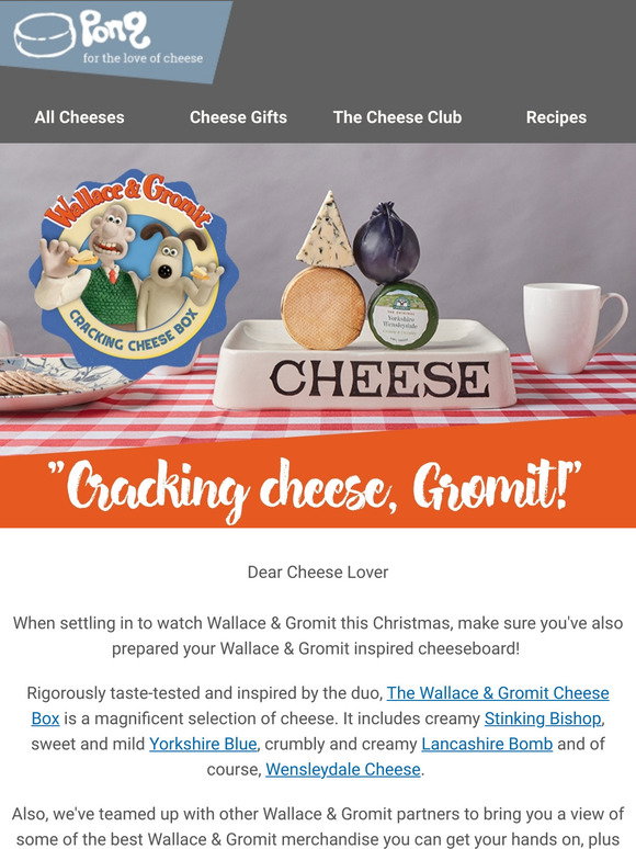 Pong Cheese: Cheese Gromit! Take a look at the fantastic NEW Wallace ...