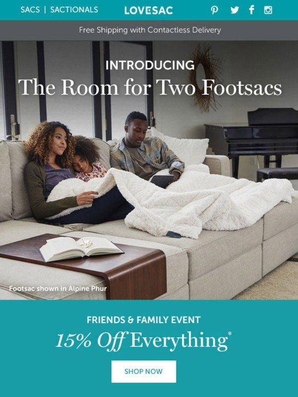 LoveSac: ALL NEW! Meet the Footsac thats Big Enough for TWO! | Milled