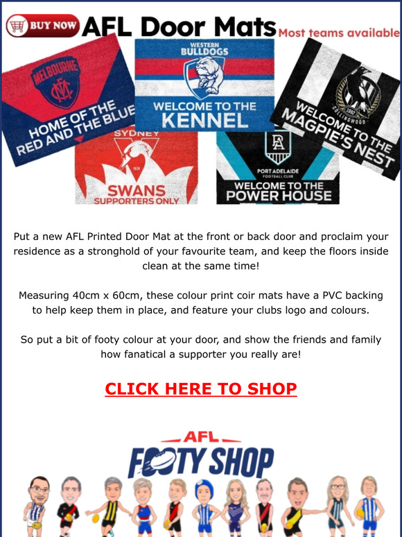 AFL Footy Shop: AFL Front Door Mats now in stock | Milled
