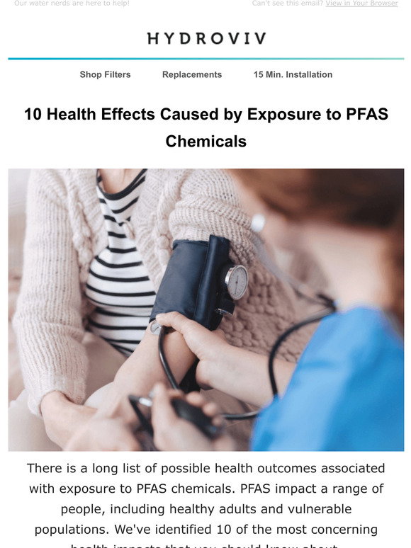 Hydroviv: 10 Health Effects Caused by Exposure to PFAS Chemicals | Milled