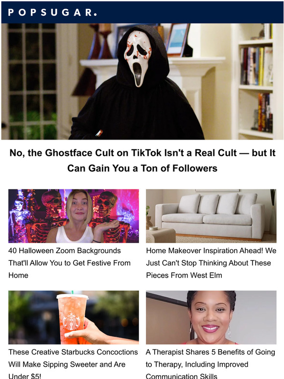 POPSUGAR: No, the Ghostface Cult on TikTok Isn't a Real Cult but It Can ...