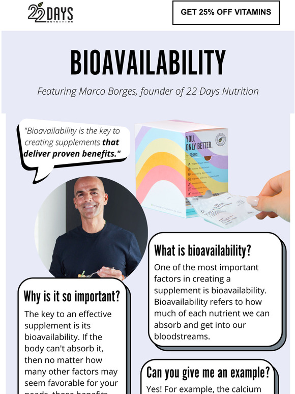 22 Days Nutrition: Bioavailability explained | Milled