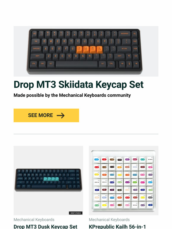Drop: Drop MT3 Skiidata Keycap Set, Drop MT3 Dusk Keycap Set ...