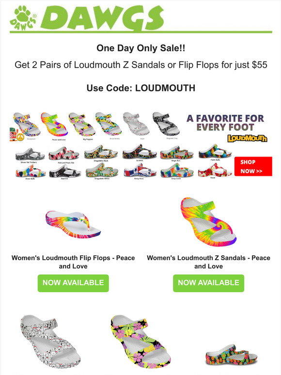 Joybees: One Day Only! 2 for $55 All Loudmouth Sandals | New Patterns ...
