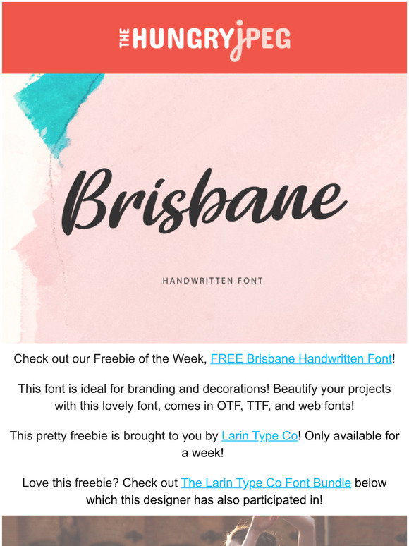 The Hungry JPEG: Freebie of The Week: Brisbane Handwritten Font | Milled