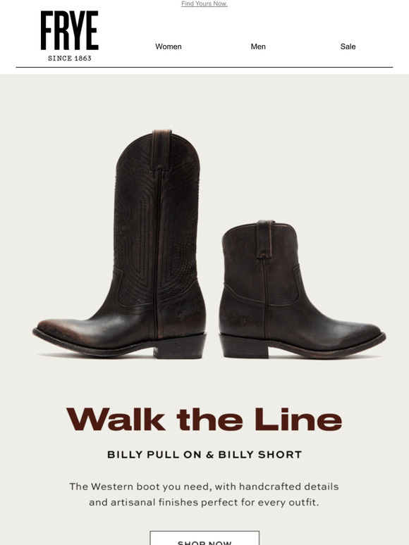 Frye: Boot up in Billy this Season | Milled