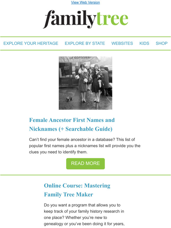 Family Tree Magazine: Your Guide to Female Ancestor Nicknames | Milled
