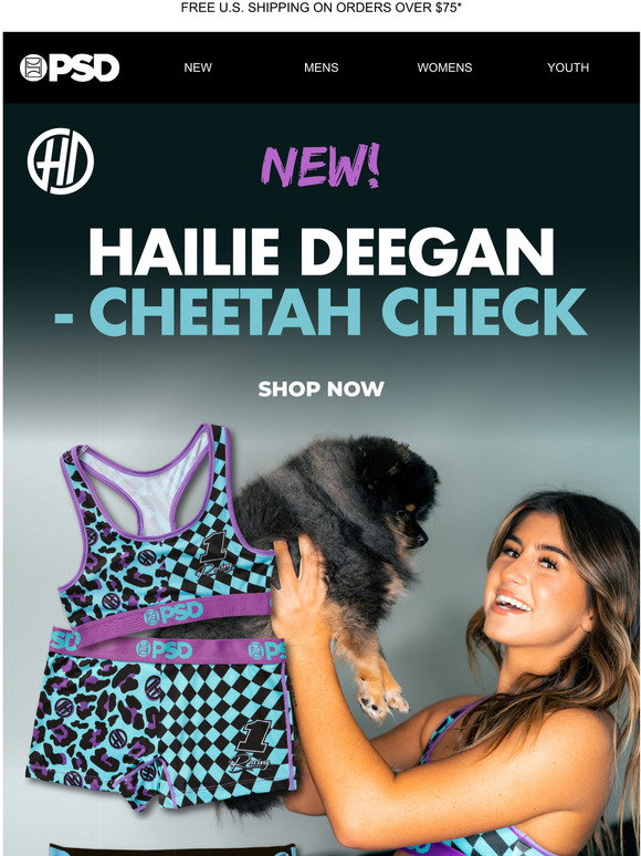 PSD Underwear: NEW // Hailie Deegan - Cheetah Check | Milled