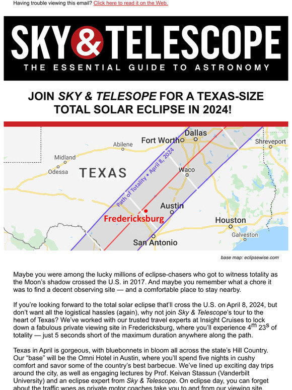 Sky & Telescope: Join Sky & Telesope for a Texas-Size Total Solar ...