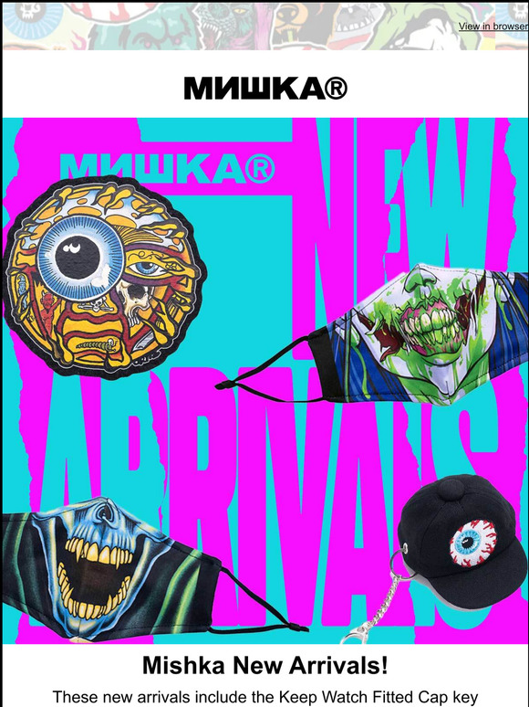Mishka: New Arrivals: Fitted Cap Keychain, MoodMats, & Cut 'n' Sew Mask ...