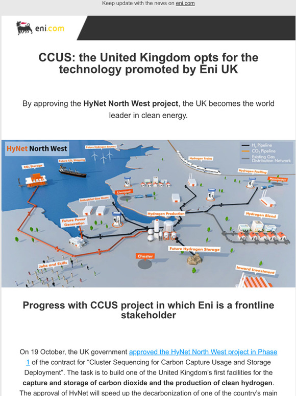 Eni: British government gives green light to the HyNet project | Milled