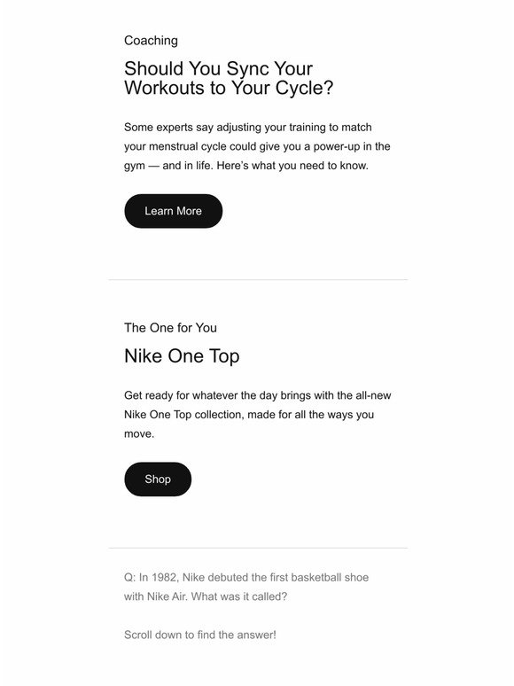 NIKE: Hey, It's Your Nike Newsletter! | Milled