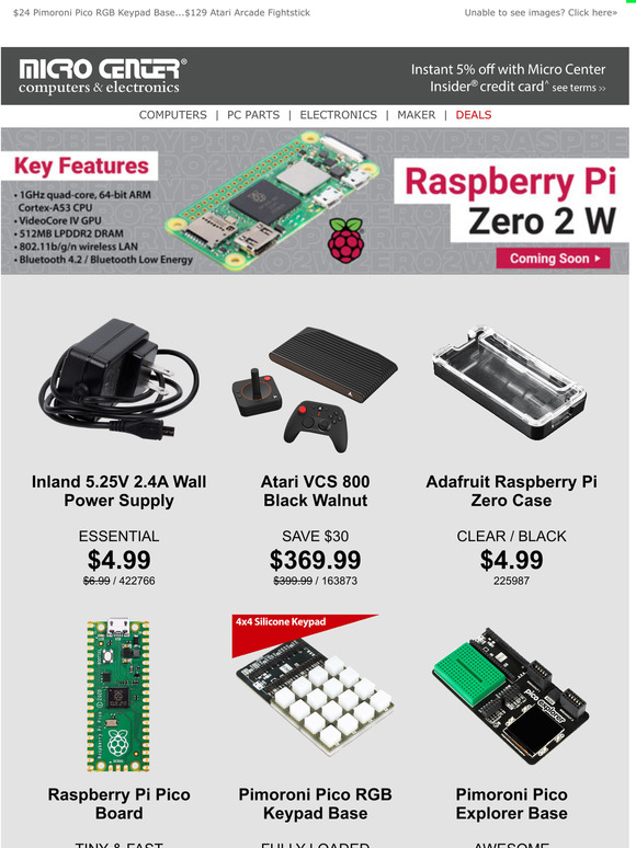 Micro Center: Raspberry Pi Zero 2 W - Coming Soon! | Milled