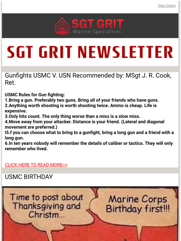 Sgt. Grit Marine Specialties: Sgt Grit Newsletter | MARINE CORPS RULES ...