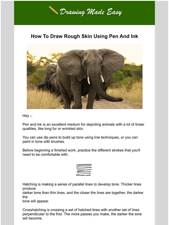 Drawing Made Easy: How To Draw Rough Skin Using Pen And Ink | Milled