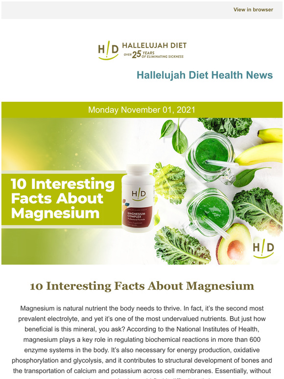 Hallelujah Acres: 10 Interesting Facts About Magnesium | Milled