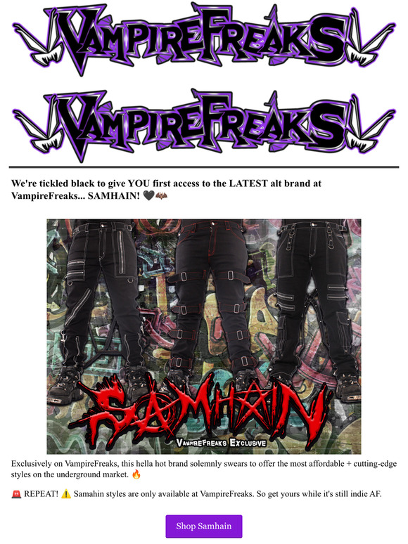 Vampire Freaks: ONLY Available at VampireFreaks! | Milled