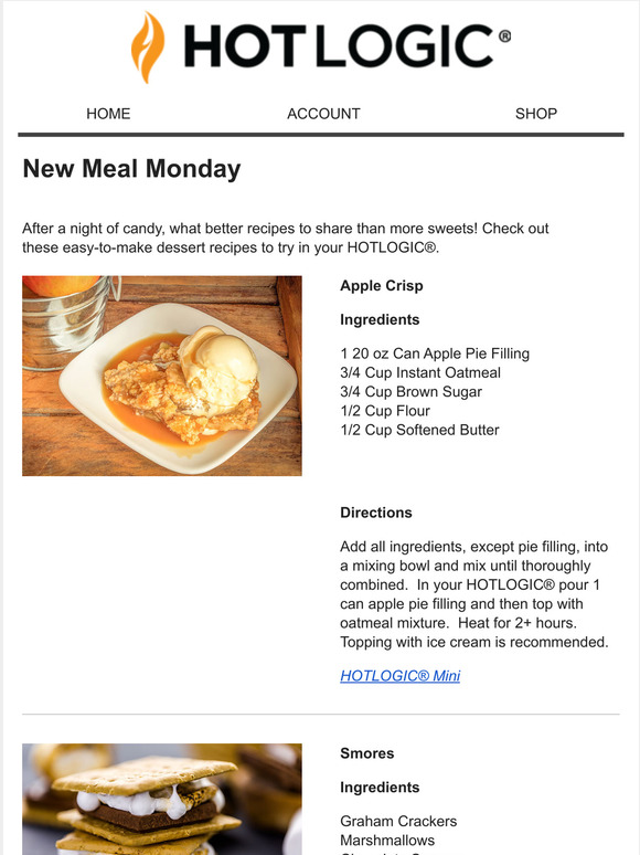 Hot Logic LLC: It's Time for New Meal Mondays - Dessert Edition | Milled