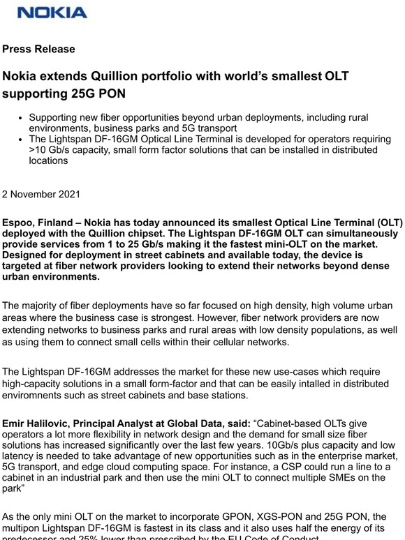 Withings: Nokia extends Quillion portfolio with worlds smallest OLT ...