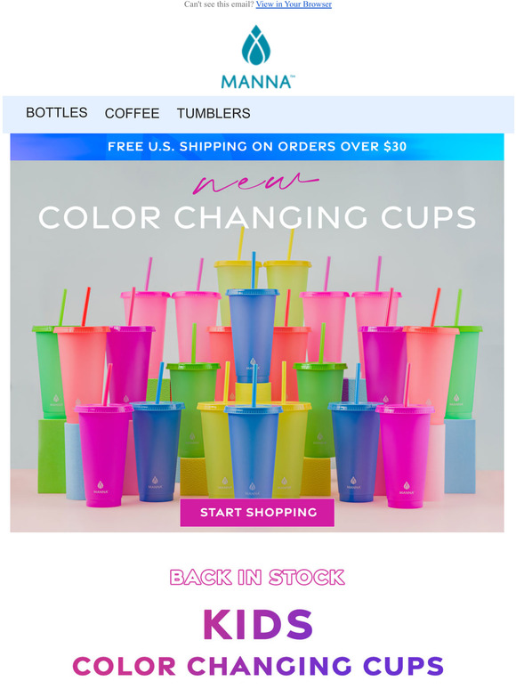 Manna Hydration: LIMITED EDITION: Kids Color Changing Cups | Milled