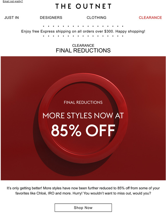 The Outnet: Final CLEARANCE Reductions: More styles now at 85% off | Milled