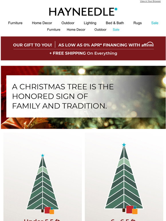 Hayneedle: Find your perfect fitting tree! | Milled