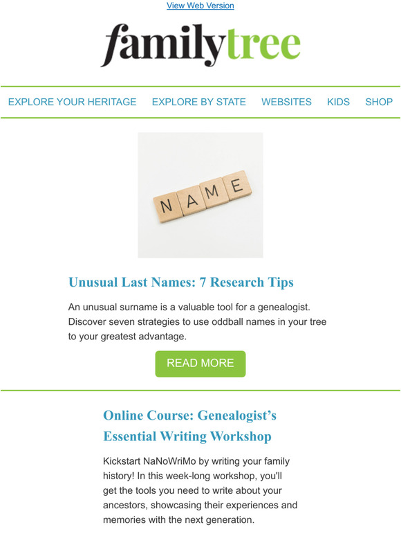 Family Tree Magazine: How to Research What Your Last Name Means | Milled