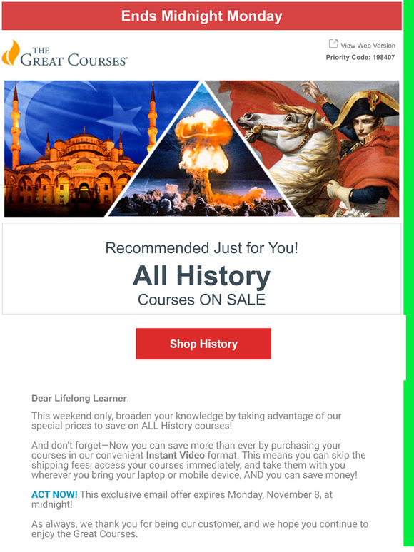 The Great Courses: All History Courses On Sale! | Milled