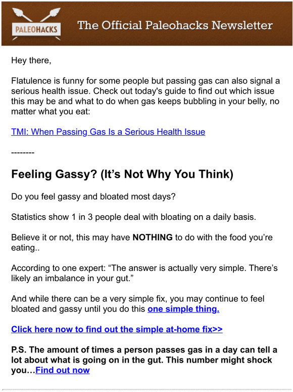 paleorecipeteam: when passing gas is a serious health issue | Milled