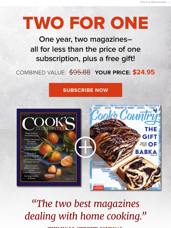 America's Test Kitchen: A treat to enjoy all year? 74% OFF both our ...