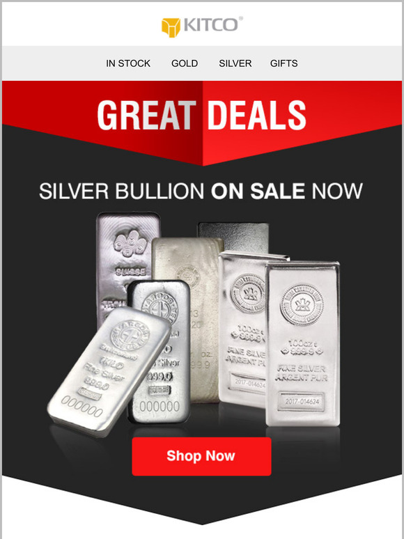 Kitco Metals: Silver bullion ON SALE now. Don't miss it. | Milled