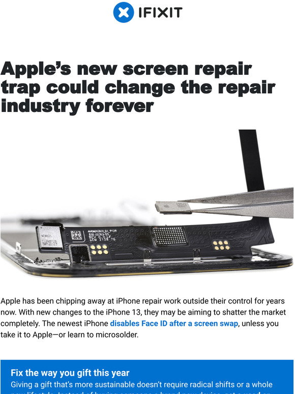 iFixit: iPhone 13 screen replacements disable Face ID | Milled