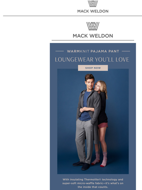 Mack Weldon: WARMKNIT PJ Pants are ready to ship. | Milled