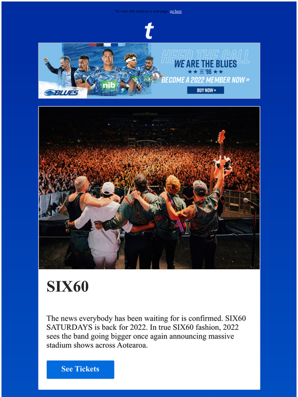 Ticketmaster: SIX60 + RFS DU SOL and more | Ticket Alert | Milled