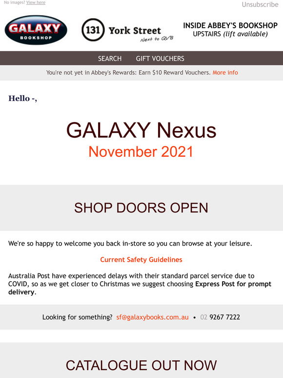 Galaxy Bookshop: New Releases NOV 2021 Catalogue out now | Milled