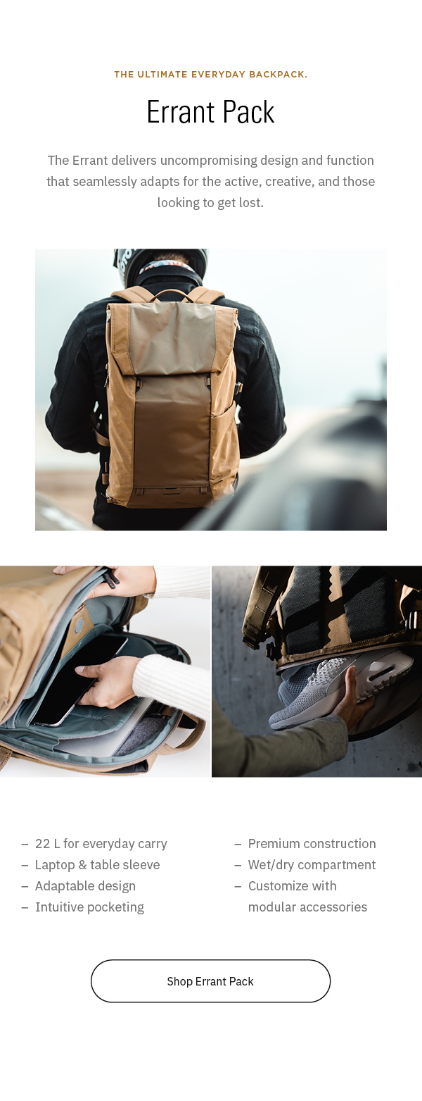 Boundary Supply: Errant Series Backpack, Sling, Duffel | Milled