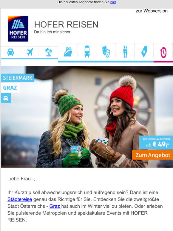 Hofer Reisen: Die neuen Angebote sind da! | Milled