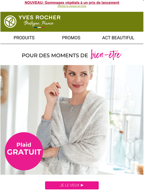Yves Rocher: Votre plaid OFFERT pour une parenthse douceur | Milled