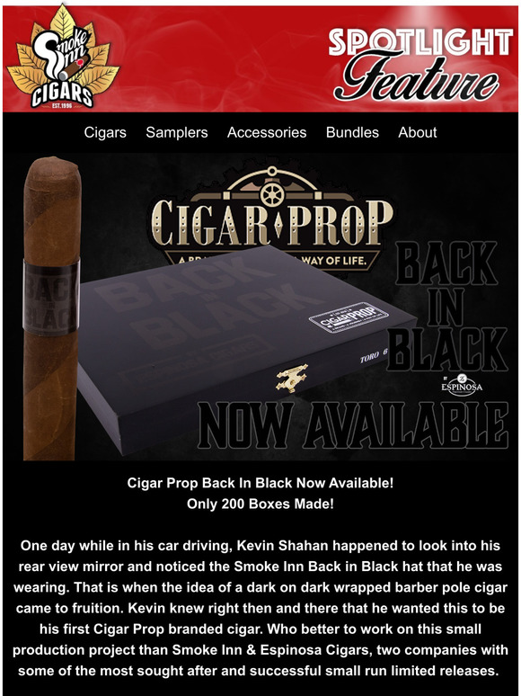 Smoke Inn: Cigar Prop Back In Black Limited Edition by Espinosa Cigars ...