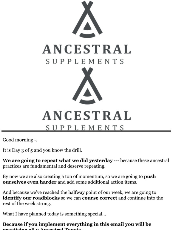Ancestral Supplements: Day 3 | It's all 9 Ancestral Tenets today primal ...