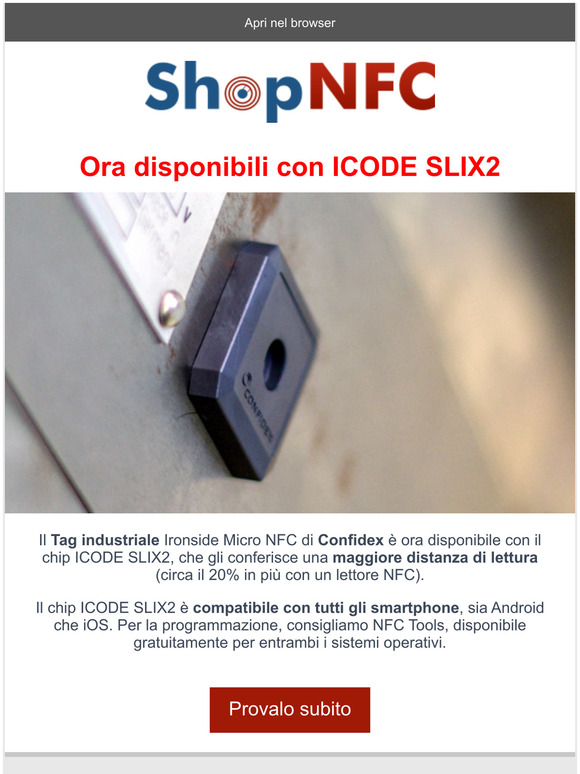 Shop NFC: Scopri i nuovi Ironside Micro con chip ICODE SLIX2 | Milled