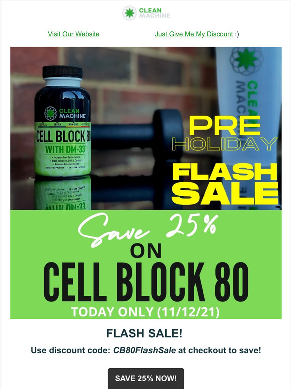 Clean Machine: Cell Block 80 FLASH SALE! | Milled