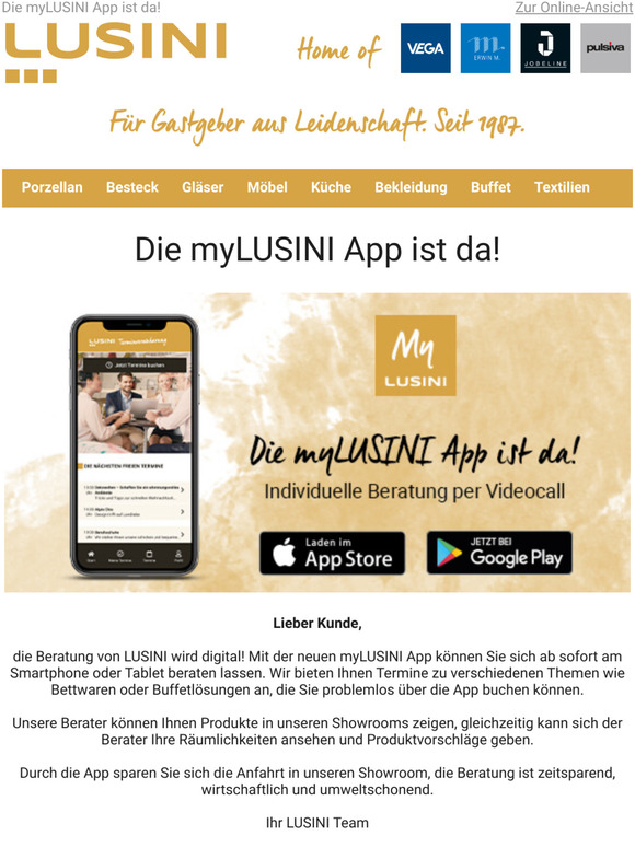 LUSINI: Die Beratung von LUSINI wird digital! | Milled