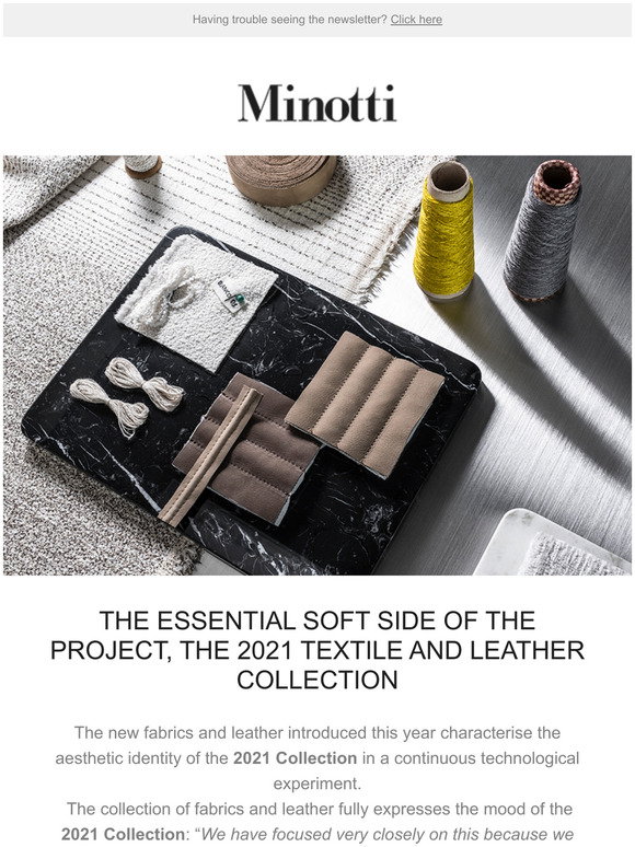 Minotti: THE ESSENTIAL SOFT SIDE OF THE PROJECT, THE 2021 TEXTILE AND ...