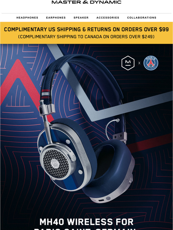 Master & Dynamic: Introducing The Paris Saint-Germain MH40 Wireless in ...
