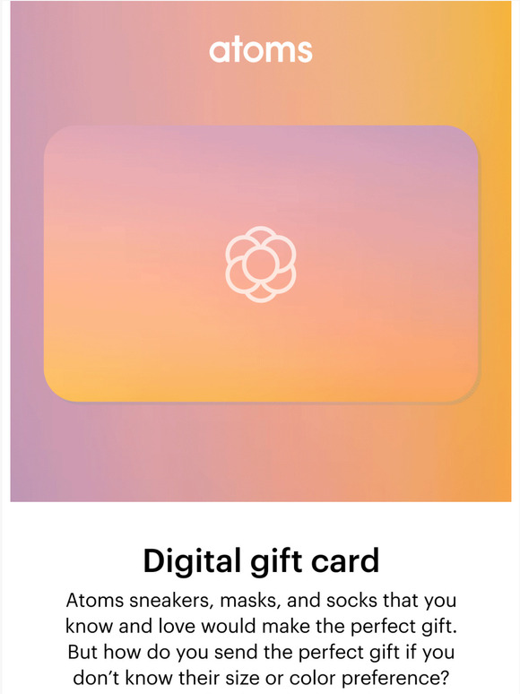 Atoms: Atoms digital gift cards are here | Milled