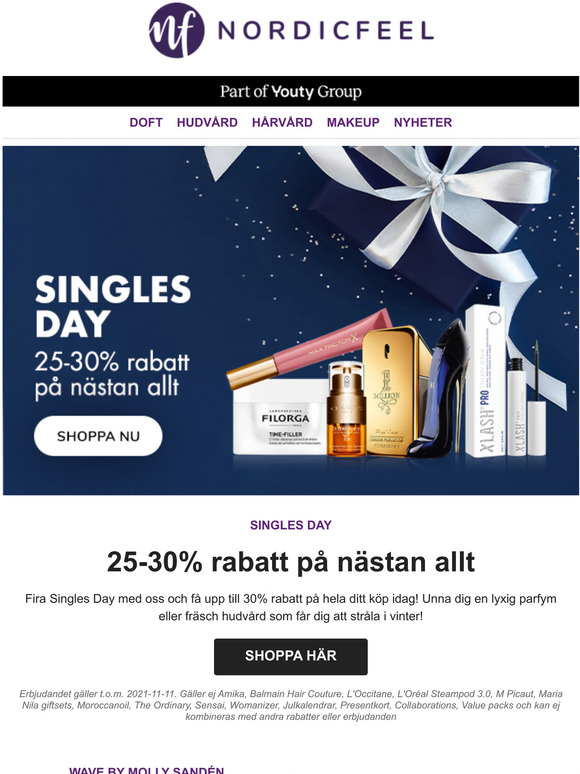 NordicFeel: Singles day! 25-30% rabatt p nstan ALLT | Milled