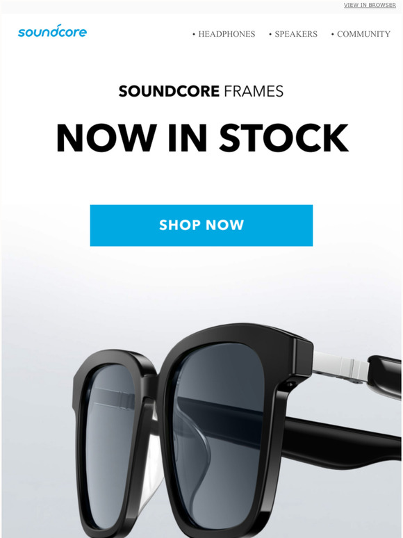 Soundcore: In Stock Now | Soundcore Frames Audio Glasses | Milled